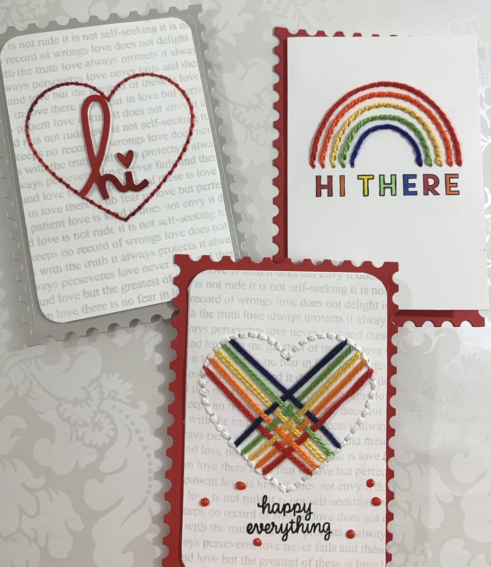 The Stamp Market Stitching on Cards - Positively Jane